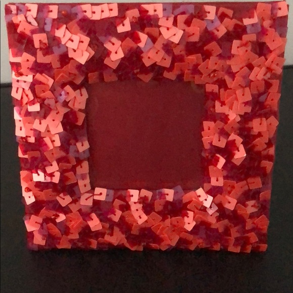 Other | Melon Blood Red Opalescent Square Sequined Frame | Poshmark